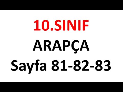10.sınıf Arapça sayfa 81- 82 -83
