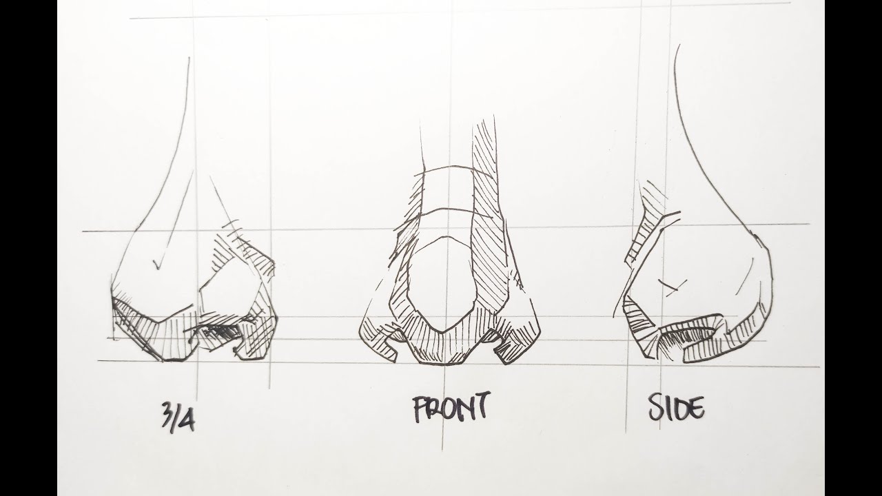 HOW TO DRAW NOSE FROM EVERY SIDES | PART OF GIRL FACE | EASY DRAWING ...