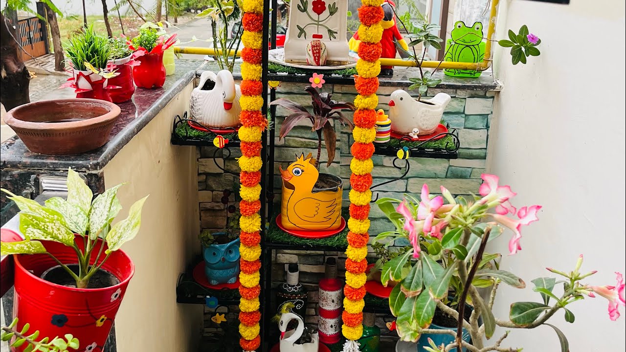 Small balcony makeover/Duck theme balcony garden for kids/ balcony ...