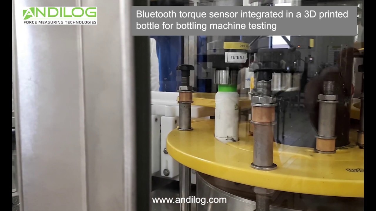 Bluetooth torque bottle for bottling machine testing - YouTube
