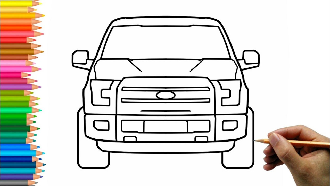 How to draw a Ford F150 very easy - YouTube