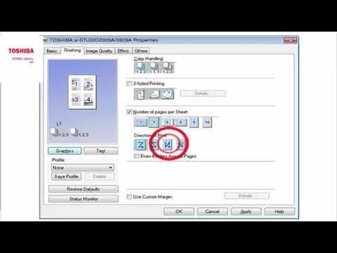 How To Do Print Multiple Pages on One Sheet TOSHIBA e STUDIO - YouTube