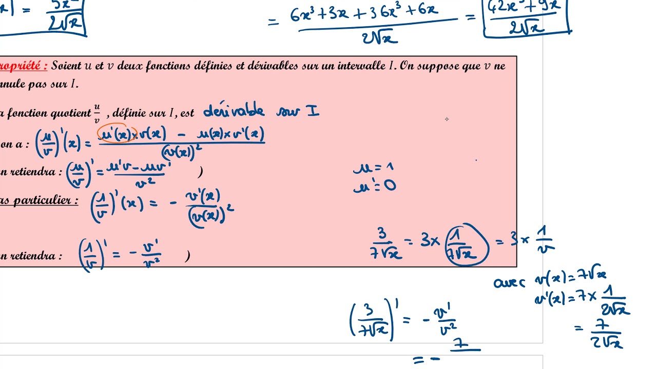 Fcts dérivées Tuto cours 3 1G 2020 21 - YouTube