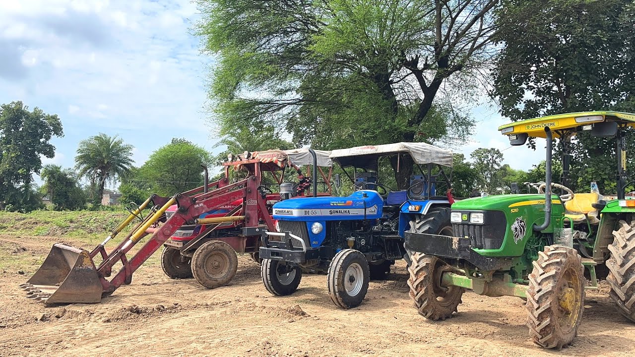 Mahindra Arjun 605 Loader Loading Black Dust With Trolley Tractor John ...