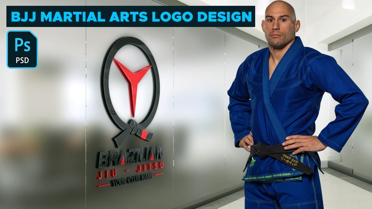 Brazilian Jiu Jitsu Martial Arts Logo Design Tutorial in Adobe ...