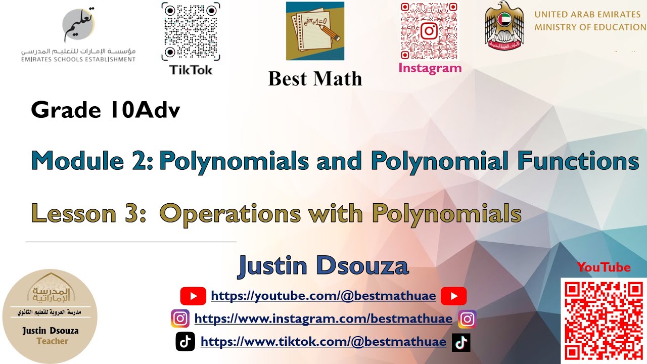 Operations with Polynomials | Polynomials and Polynomial Functions ...