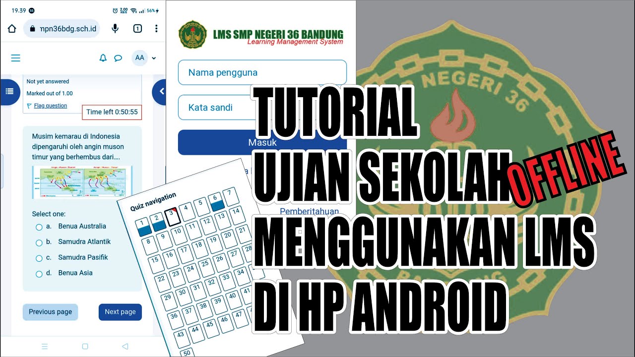 TUTORIAL UJIAN SEKOLAH OFFLINE DENGAN LMS DI HP ANDROID SISWA - YouTube