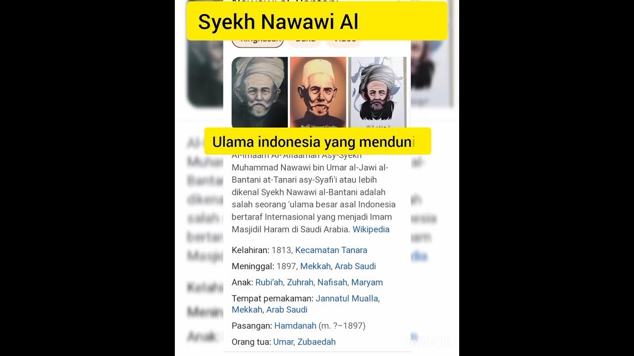 Ulama Indonesia Yang Mendunia | Syekh Nawawi Al Bantani - YouTube