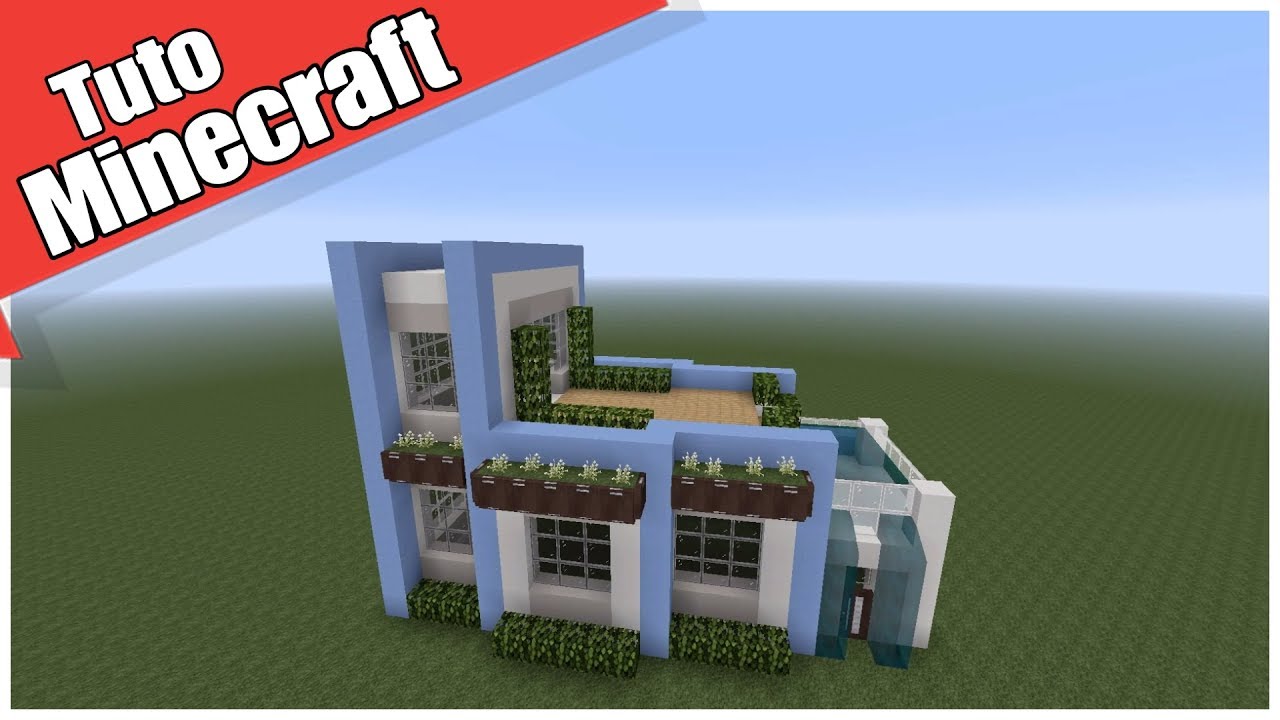 Tuto ! Belle maison moderne FACILE à faire . Minecraft - YouTube