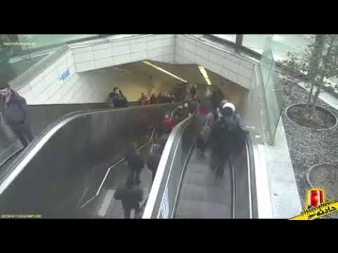 terrifying death on escalator - YouTube