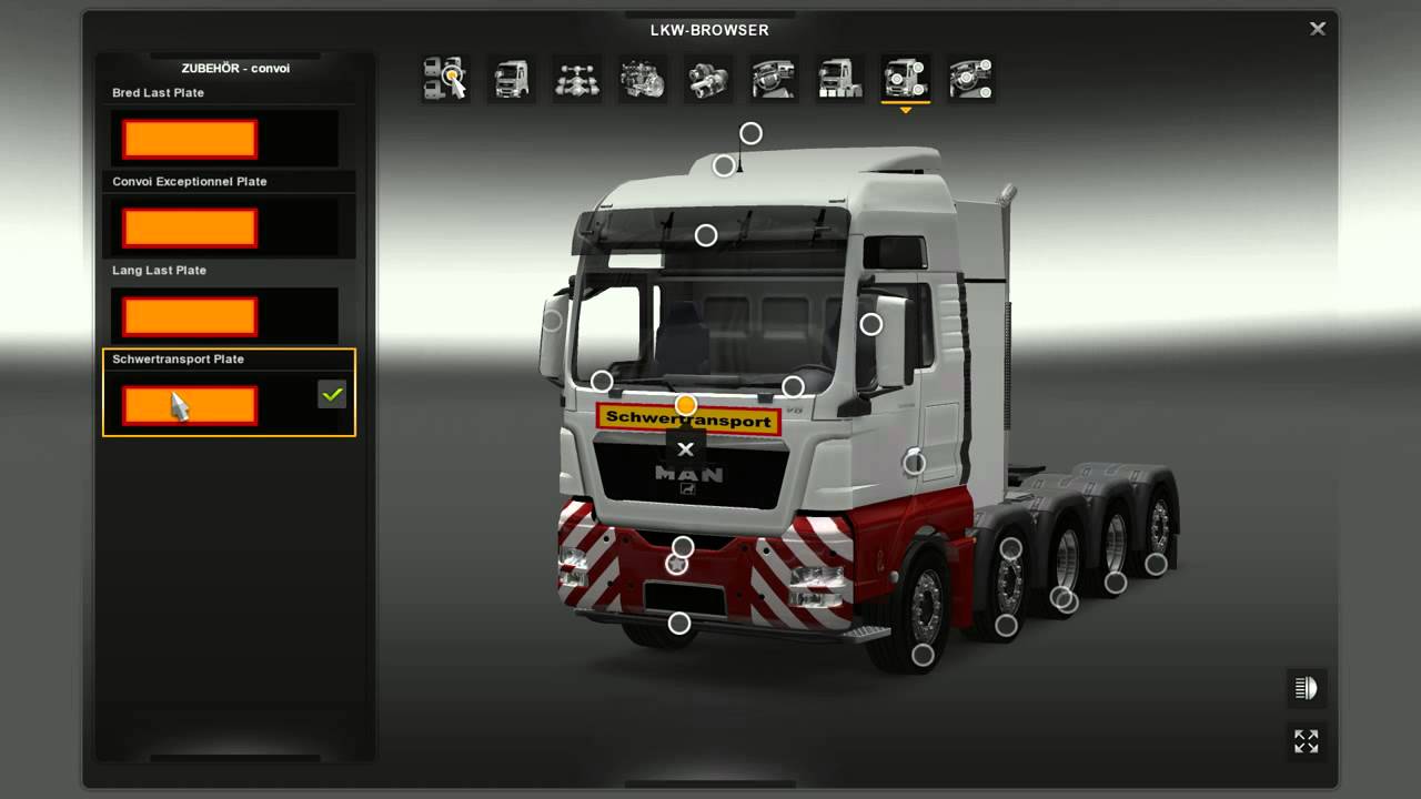 Euro Truck Simulator 2 MAN TGX/TGS 10x4 Tuning work in progress - YouTube