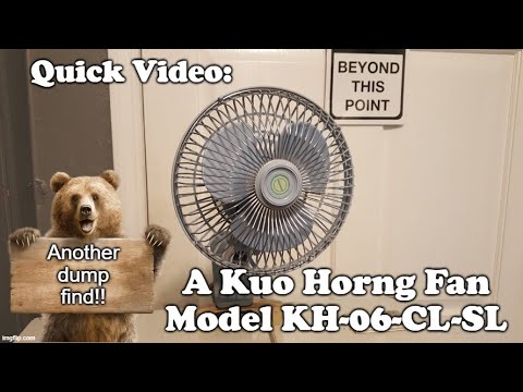 Quick Video: A Kuo Horng Clip Fan Model KH-06-CL-SL - YouTube
