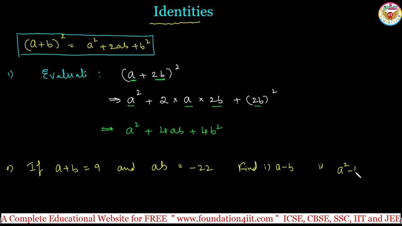 Identities || Class 9 Maths || - YouTube