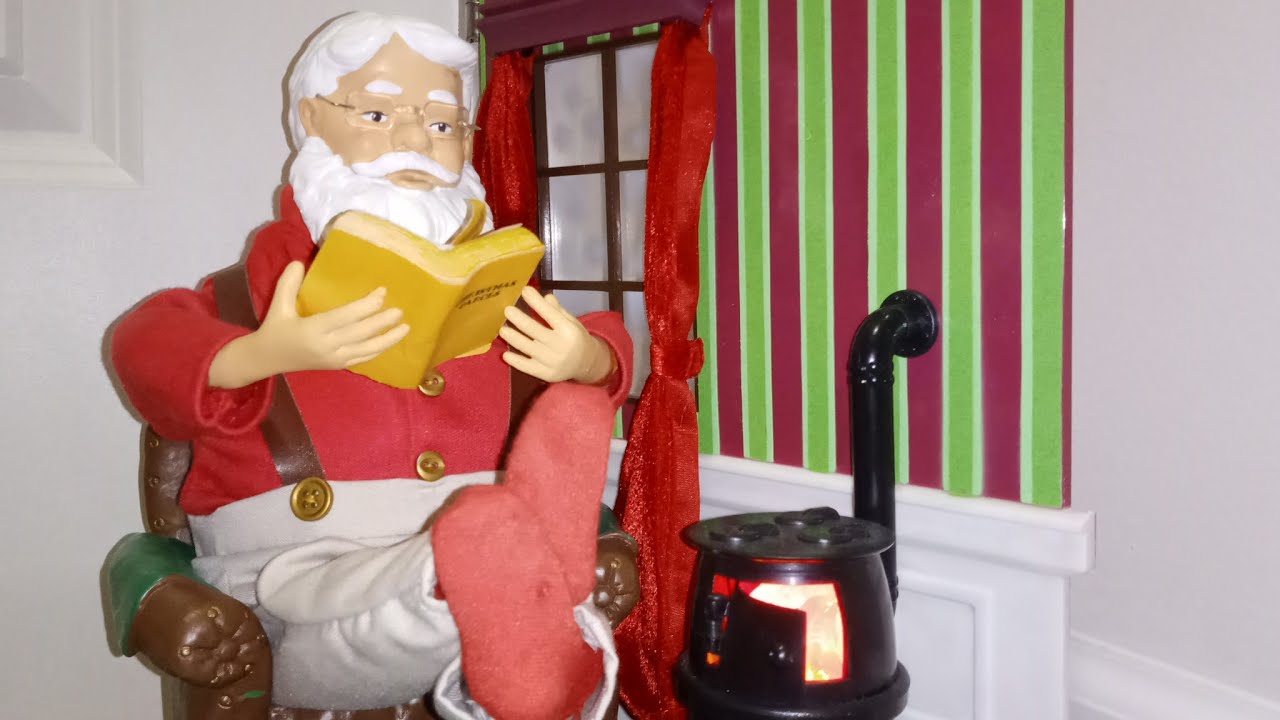 Gemmy Singing Santa Near Fireplace (RARE) - YouTube