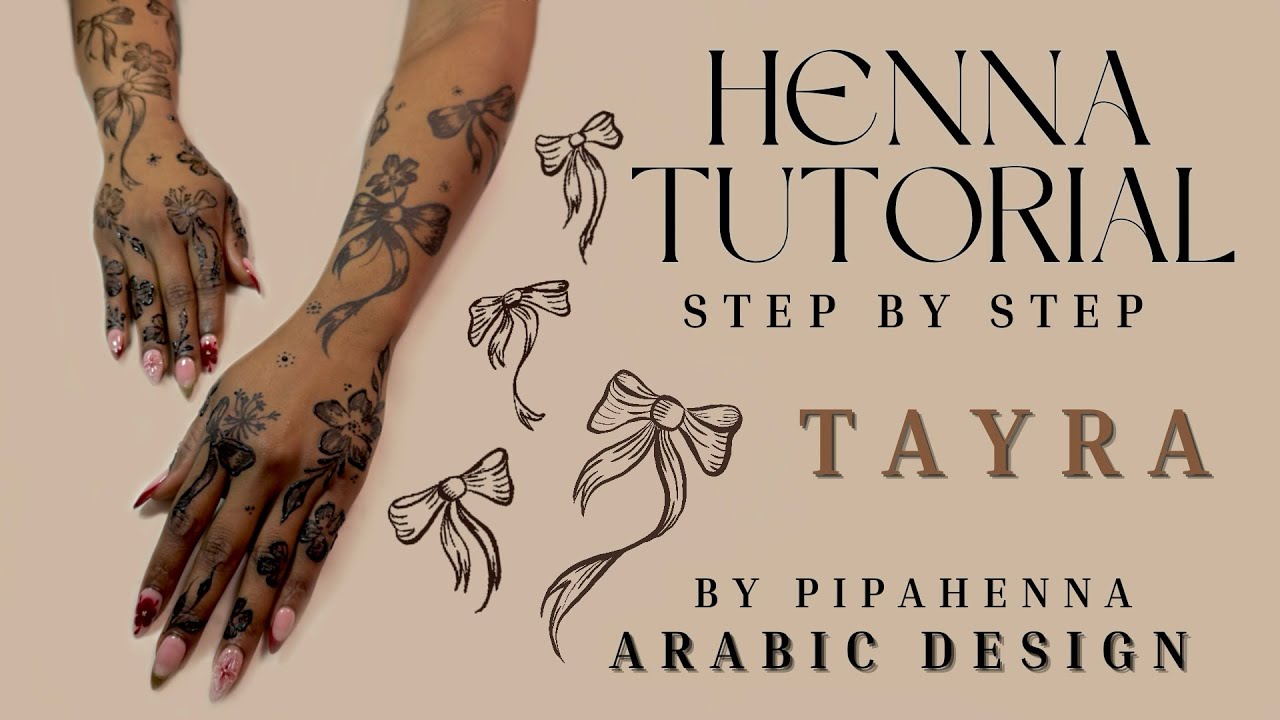 TYRA - Bow / Ribbon Henna Design Tutorial - YouTube
