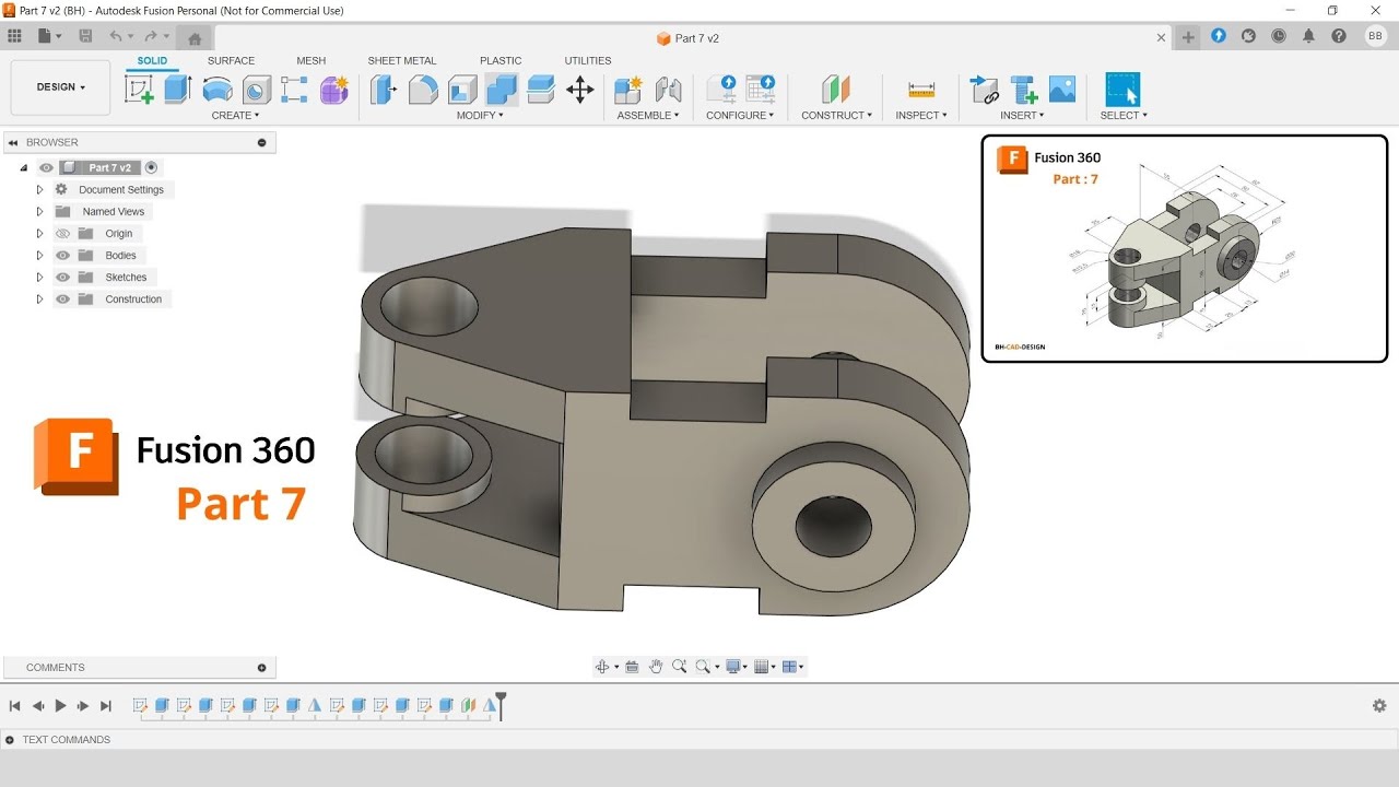 Fusion 360 tutorial 3D Modeling: Part 7 - YouTube