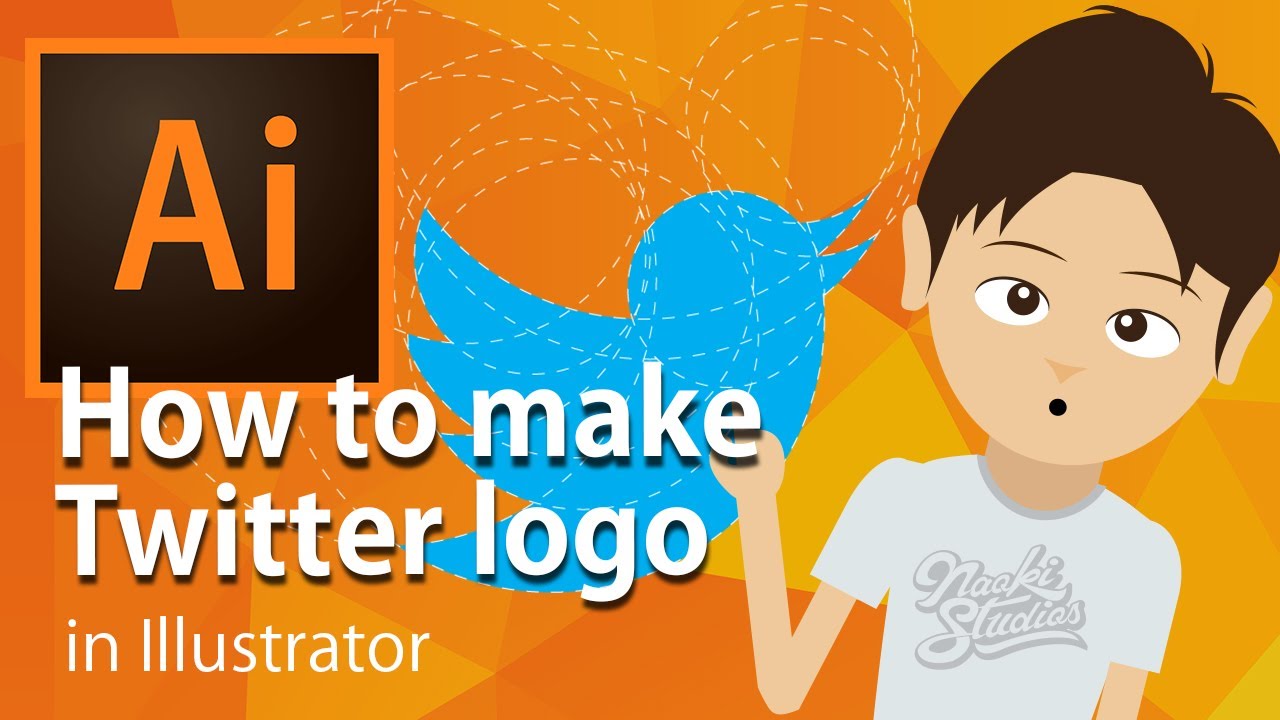 Adobe Illustrator tutorial - How to make Twitter logo - YouTube