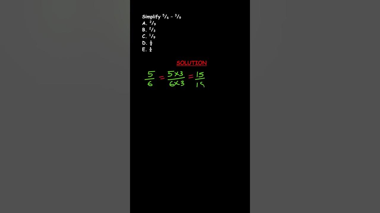 Solving by simplifying fractions - YouTube
