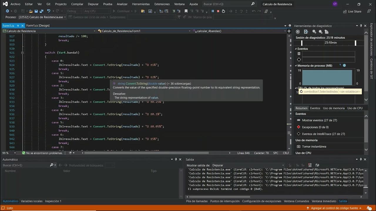 Calculo de resistencia visual studio c# - YouTube