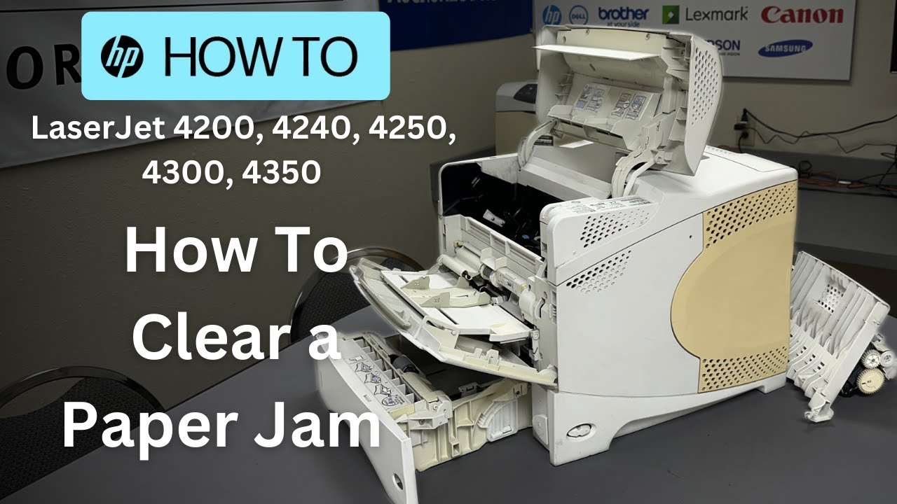 How To Clear a Paper Jam | HP LaserJet 4200, 4240, 4250, 4300, 4350 ...
