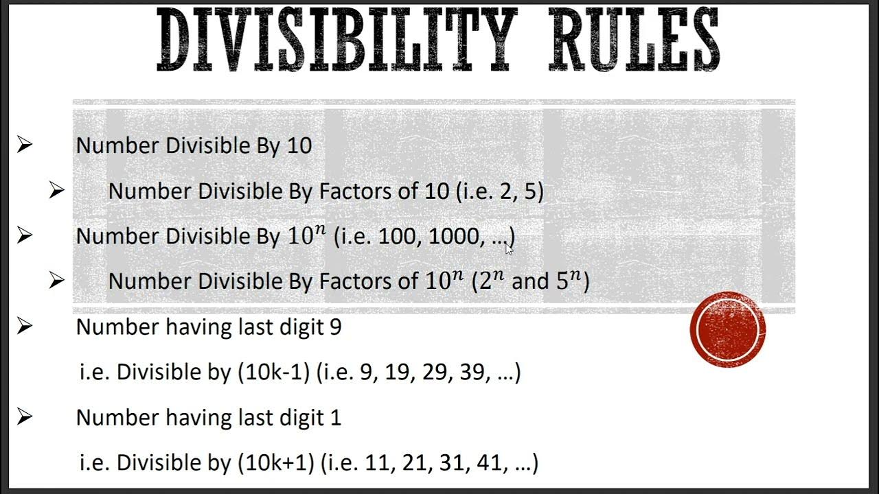 Simplified Divisibility Rules using computer algorithms - YouTube