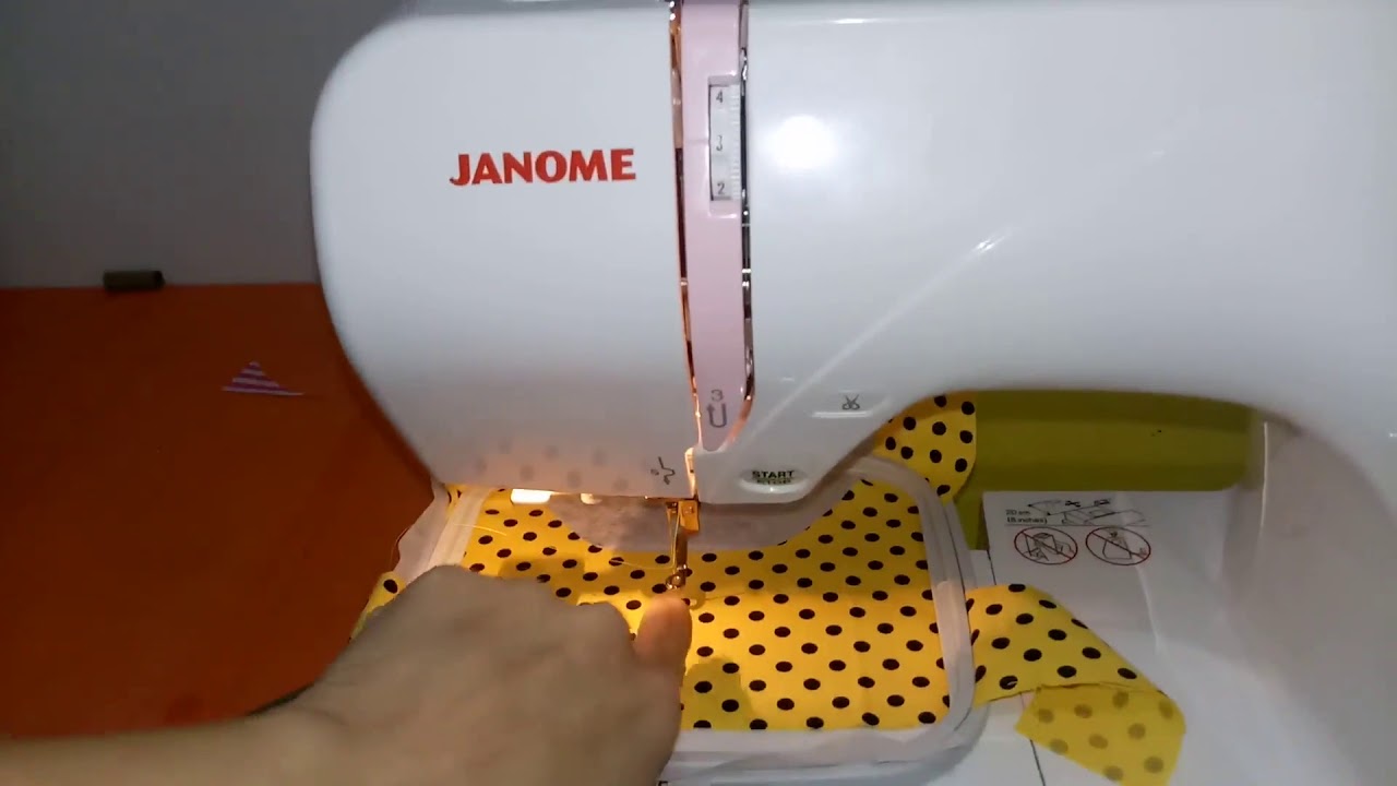bordando na janome 370E - YouTube