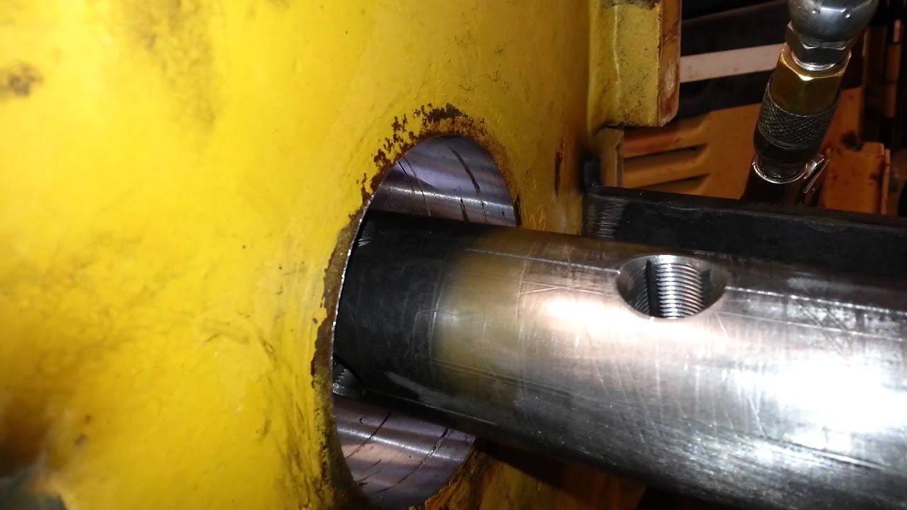 Bore welding & portable line boring on cat loader Part 3 - YouTube