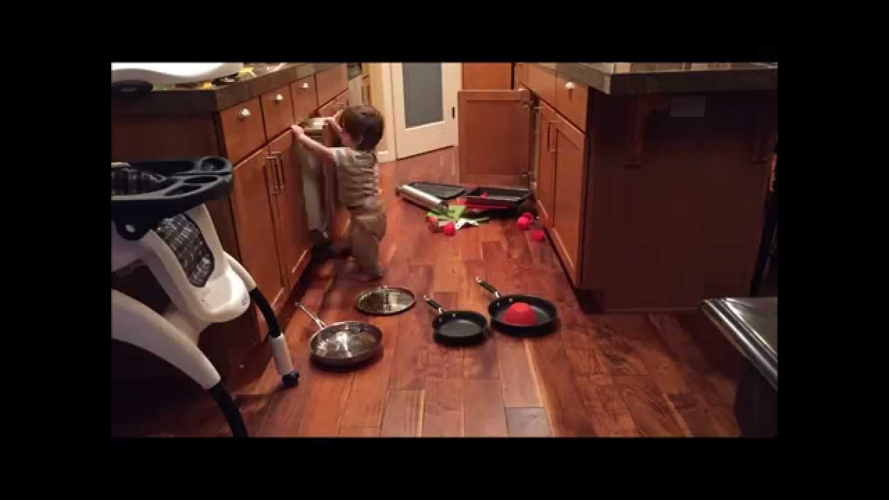 Baby Makes a Mess in the Kitchen! - YouTube