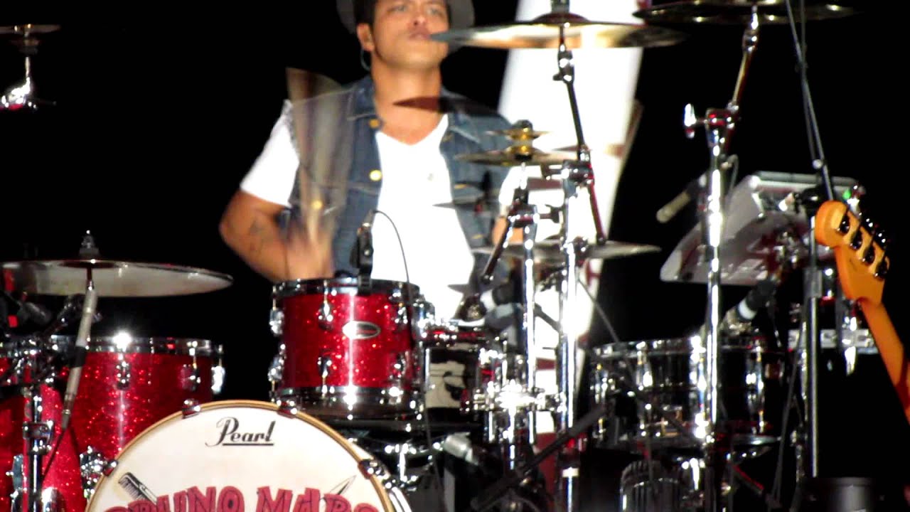Bruno Mars playing the drums - YouTube