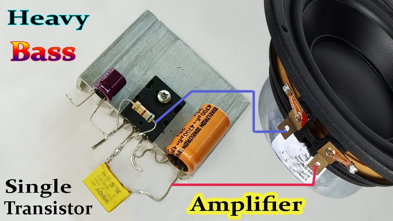 Power Amplifier with Single transistor 2sc5200 // How to Make Bass ...
