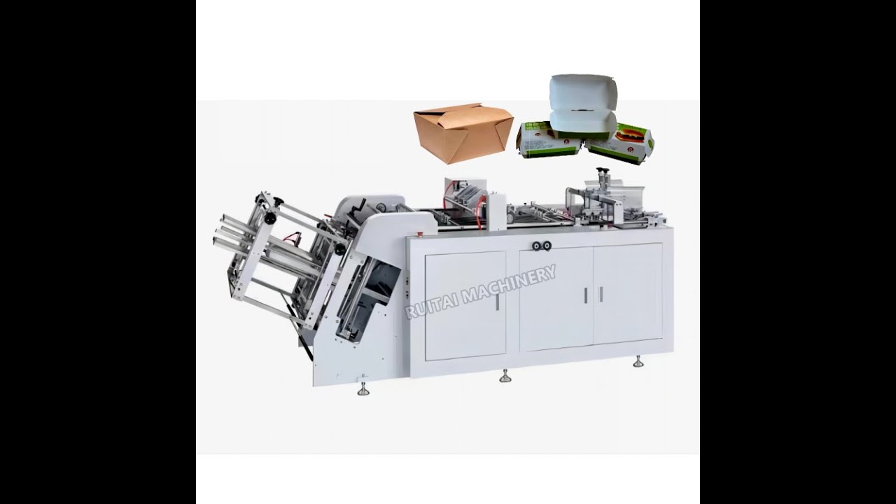 Lunch Food Box Making Machine /Carton Erecting Machine For making sweet ...