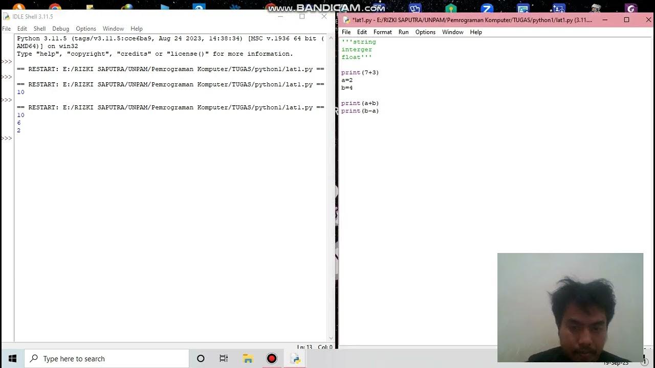 Tugas Pemrograman Komputer Python Number #1Rizki Saputra CS01TELE002 - YouTube
