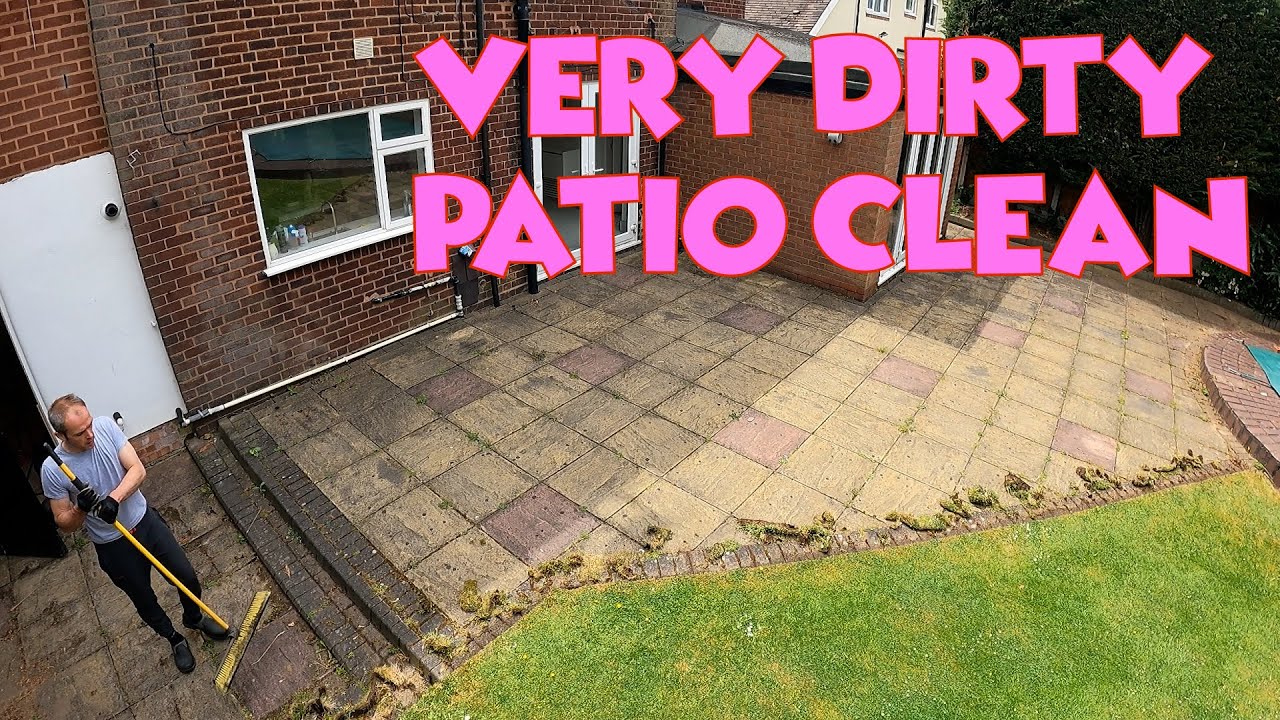 Cleaning a Very Dirty Patio and Application of a Fungicidal Wash - YouTube