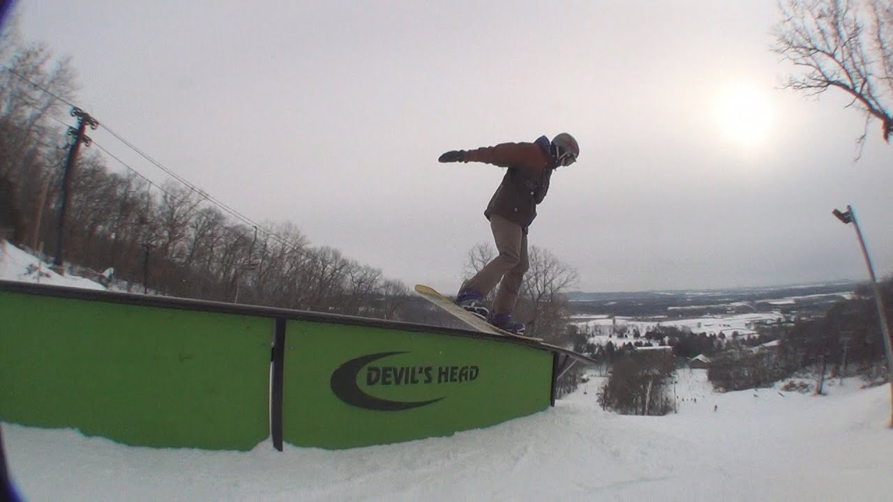 Devil's Head Terrain Park Snowboarding - YouTube