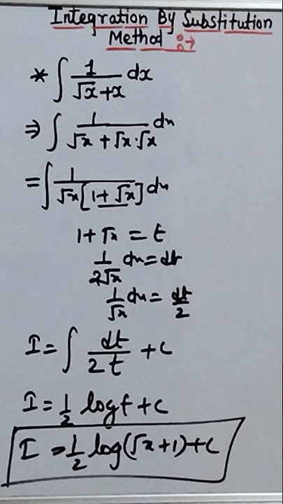 Integration by substitution method - YouTube