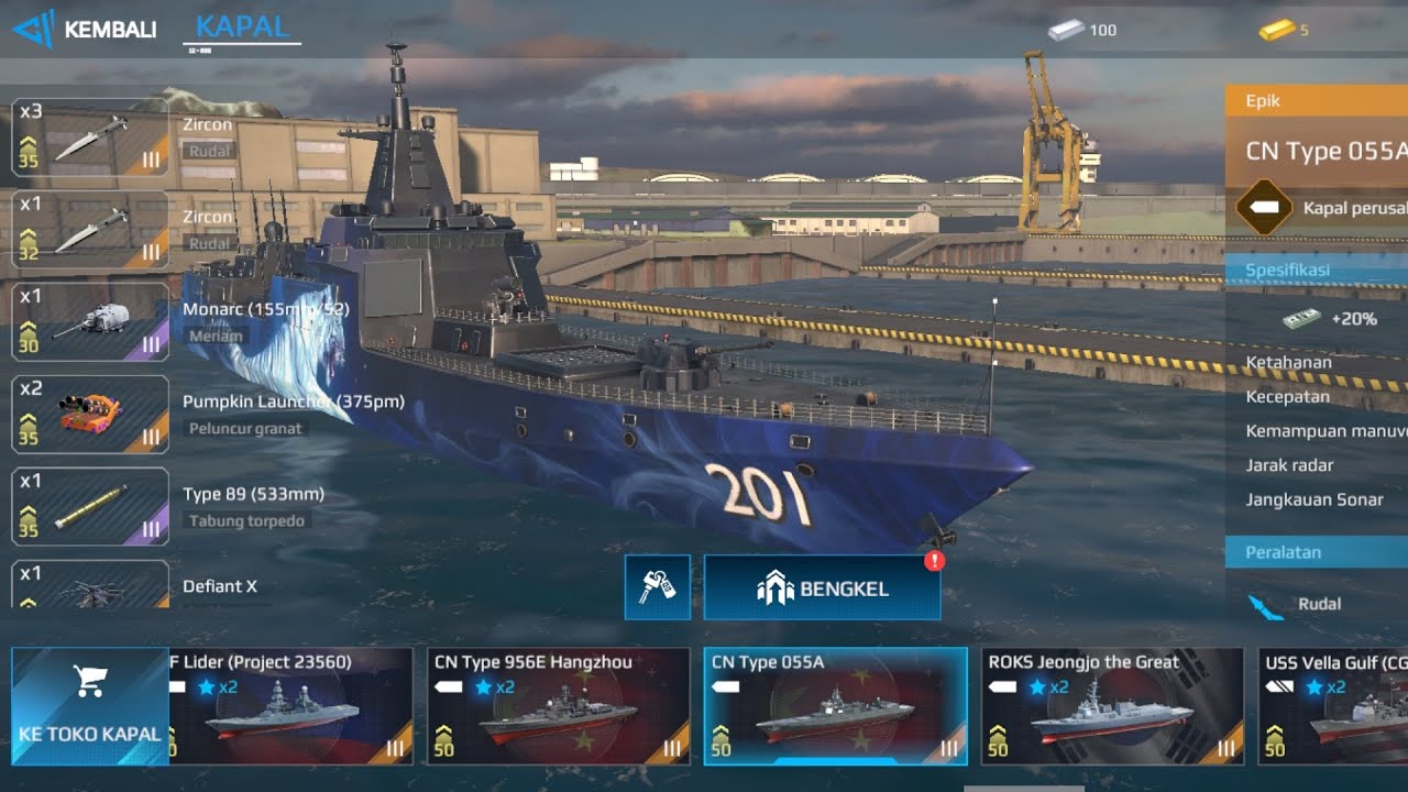 CN Type 055A - Best Destroyer, Faster, Good for Spamming Missile ...