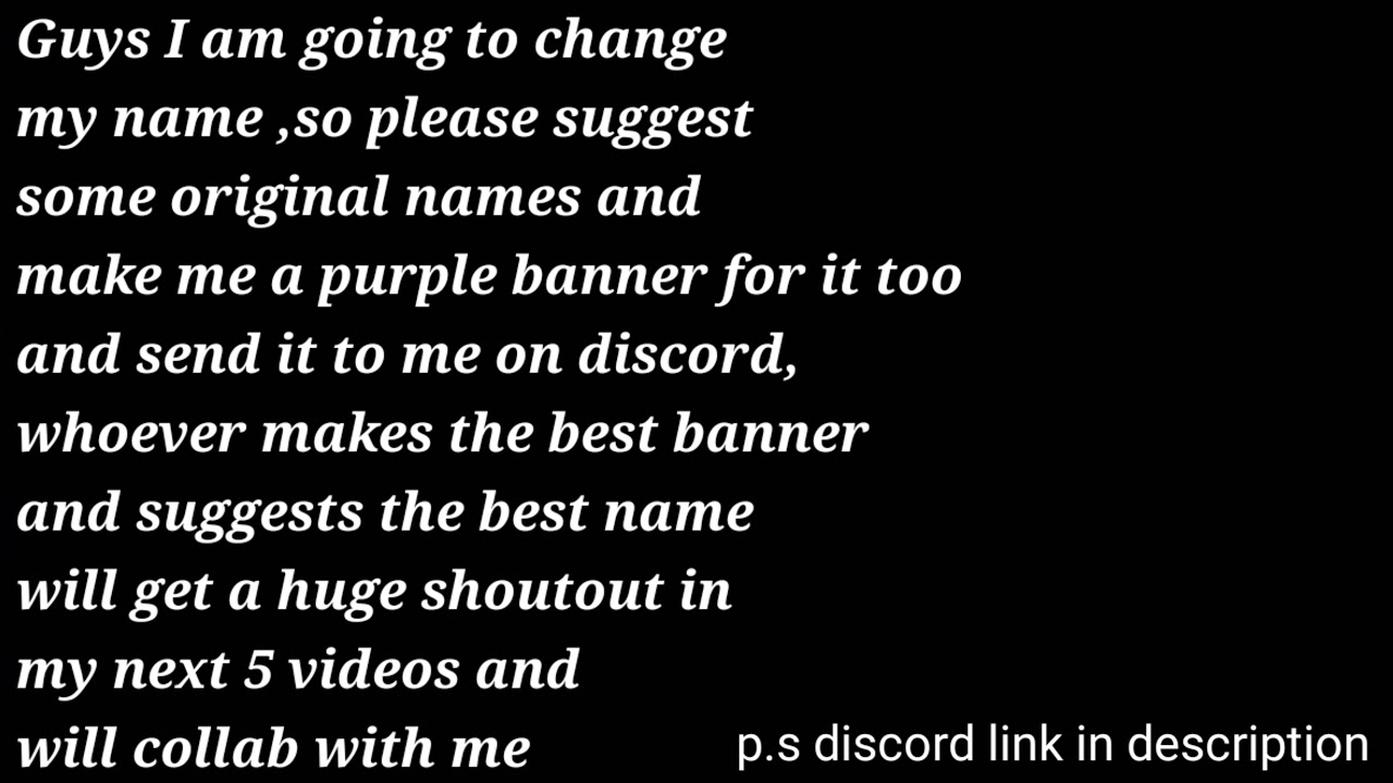 SUGGEST ME A NEW ORIGINAL NAME.... - YouTube