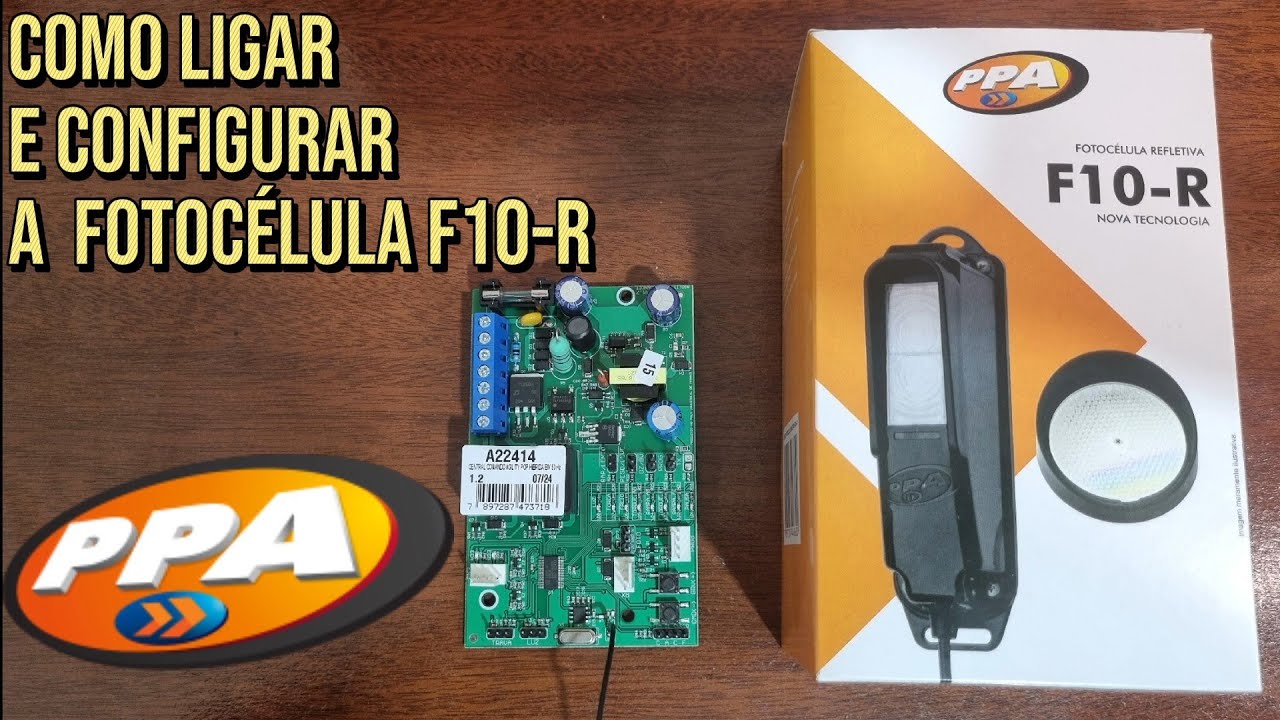 Fotocélula refletiva PPA F10-R, configuração e instalação na central ...