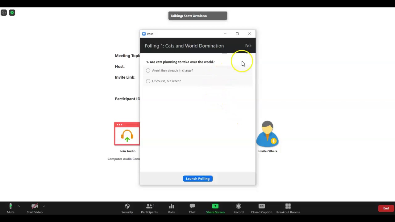 How to Edit and Create Polls During a Live Zoom Class Meeting - YouTube
