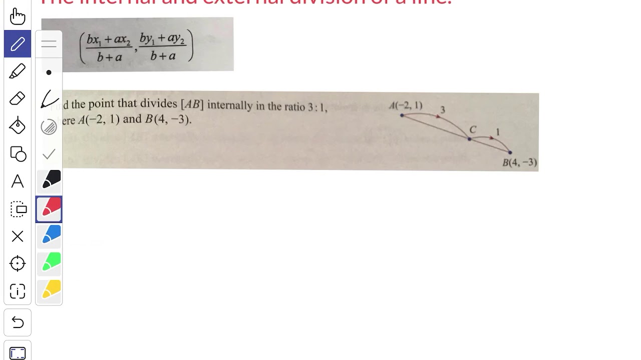 LC HL The line: Internal division of a line segment(part 1) - YouTube
