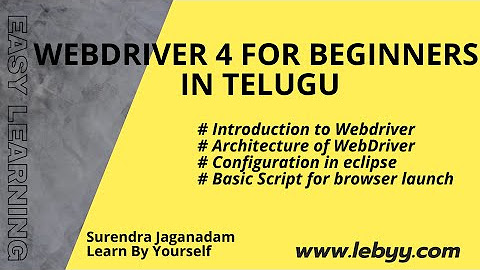 Selenium WebDriver Telugu - YouTube