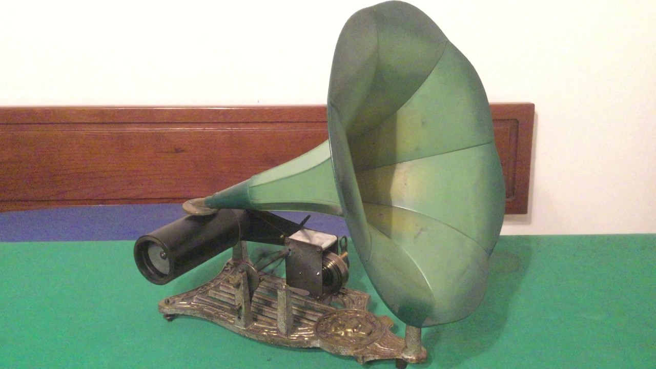 RARE GERMAN PUCK PHONOGRAPH LYRE “TETE DE LION” - 1900 - YouTube