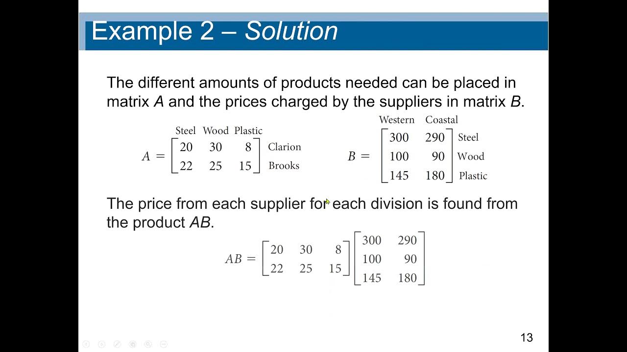 Multiplication of Matrices: Product of two matrices - YouTube