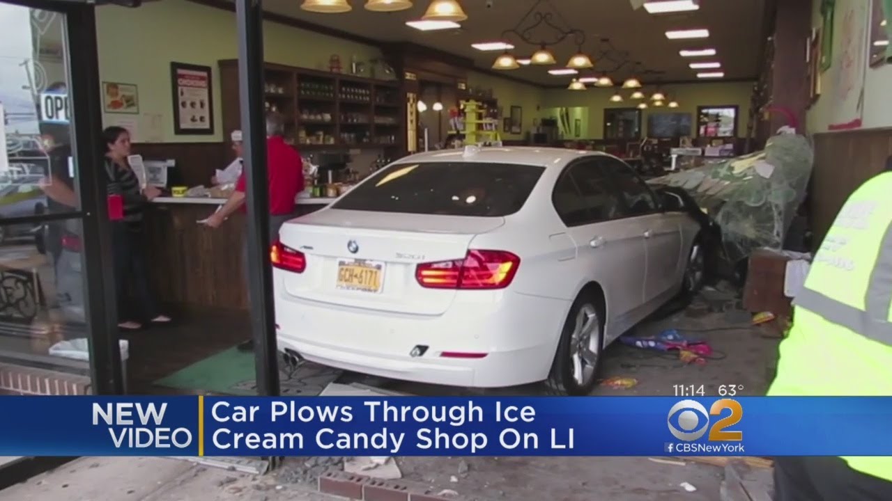 Car Slams Into Candy Store - YouTube