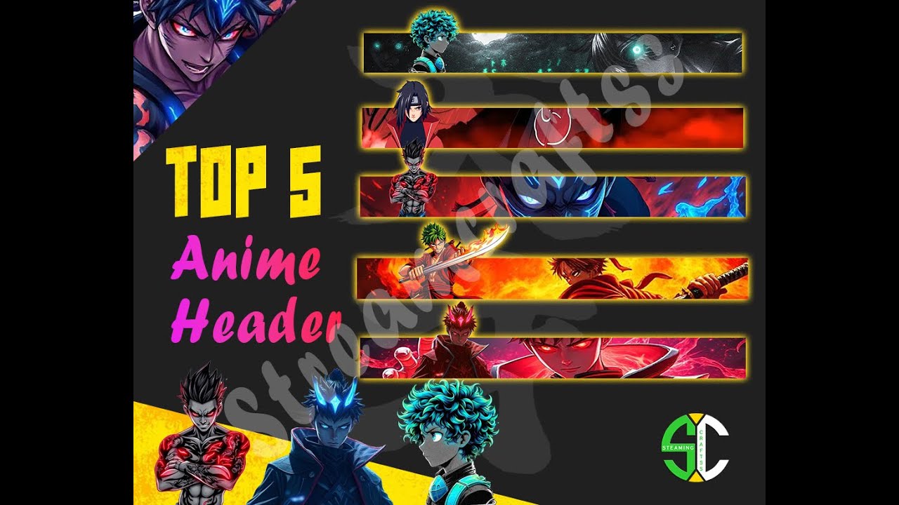 Anime Stream Overlay Pack | Animated Twitch Header - Streaming Overlay ...