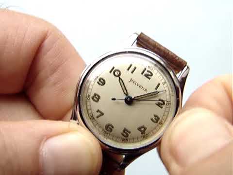 WWII ERA men's HELVETIA General Watch Co MILITARY WRISTWATCH very good ...