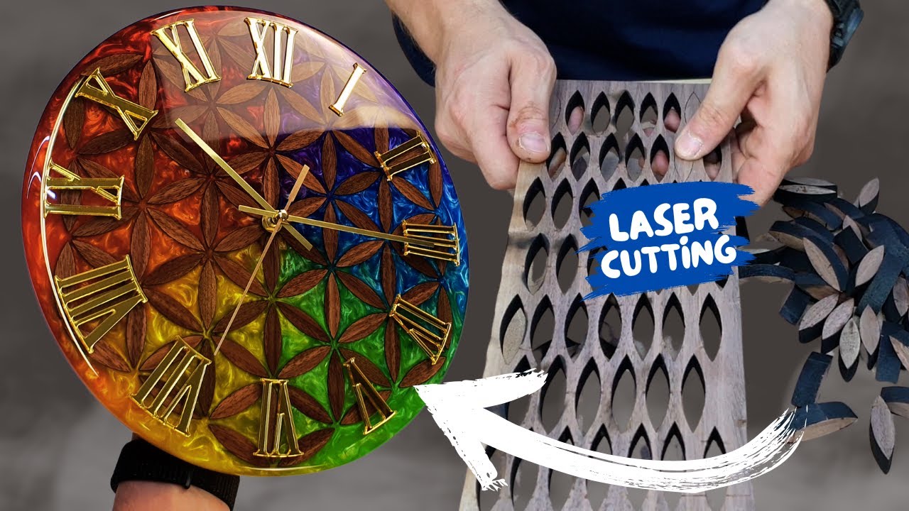 Flower of Life Clock – DIY Epoxy Resin Art with Wood and Laser xTool P2 ...