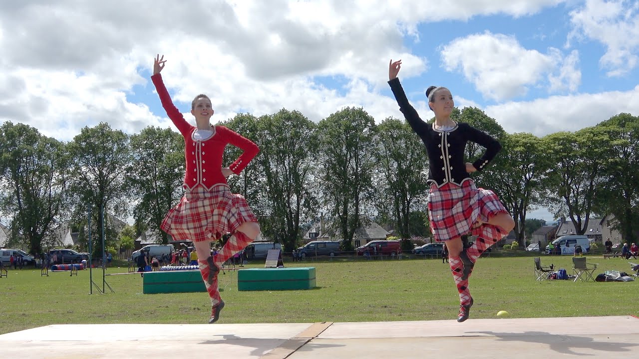 Champion Highland dancers in the Highland Fling during 2022 Oldmeldrum ...