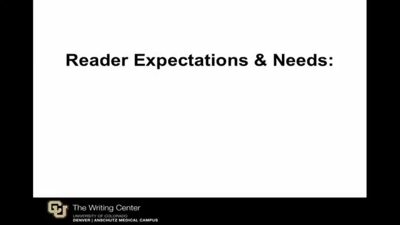 Reader Expectations Part 1 - YouTube