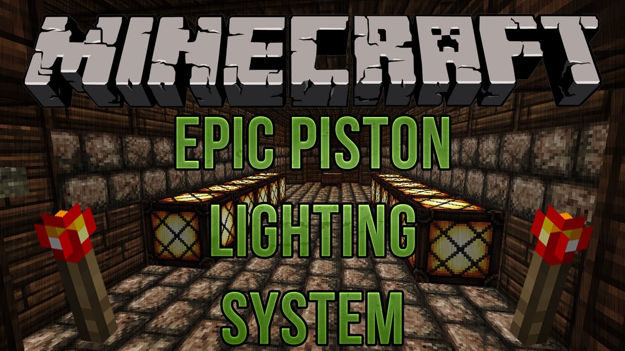 Minecraft Redstone: Epic Piston Lighting System - YouTube